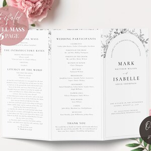 Catholic Wedding Mass Program Booklet (full Mass), Trifold Catholic ...