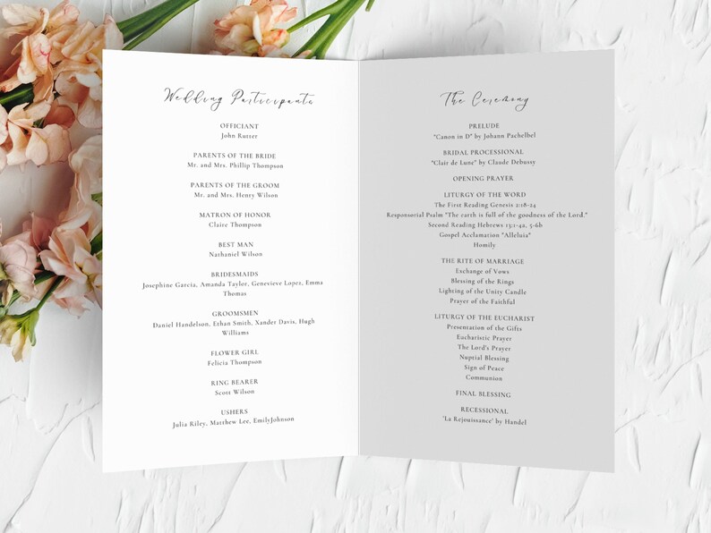 Catholic Wedding Mass Program Booklet, Catholic Wedding Program ...