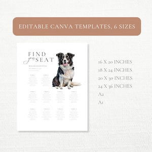 10 Table Seating Chart Custom Pet Illustration for Wedding Sign, Get ...