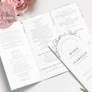 Catholic Wedding Mass Program Booklet (full Mass), Trifold Catholic ...