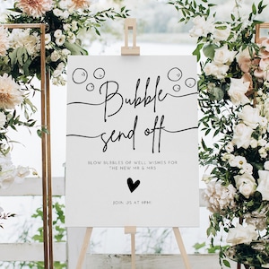 Bubble Send off Wedding Bubbles Sign Printable Newlywed Send off Sign ...