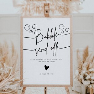 Bubble Send off Wedding Bubbles Sign Printable Newlywed Send off Sign ...
