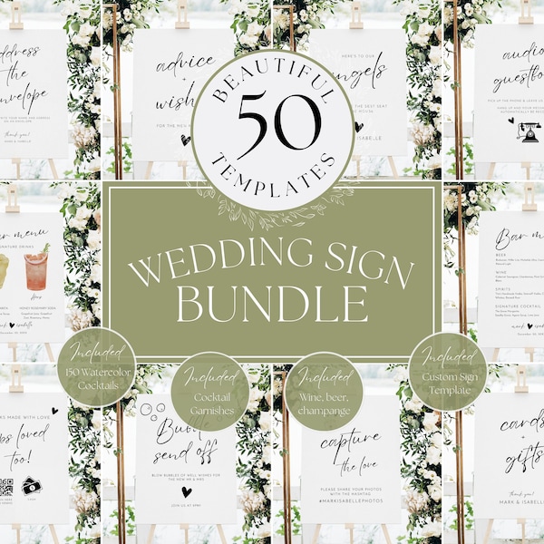 Wedding Sign Bundle - Etsy