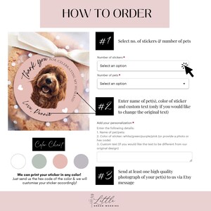 Custom Dog Wedding Favor Stickers, Dog of Honor Personalized Pet Photo ...