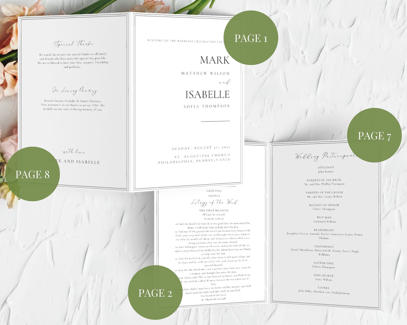 Catholic Wedding Mass Program Booklet (full Mass), Bifold Catholic ...