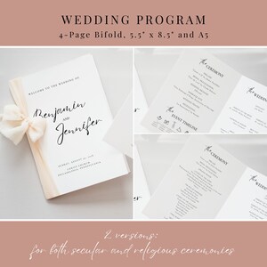 Catholic Wedding Mass Program Booklet, Catholic Wedding Program Template Canva, Catholic Church ...