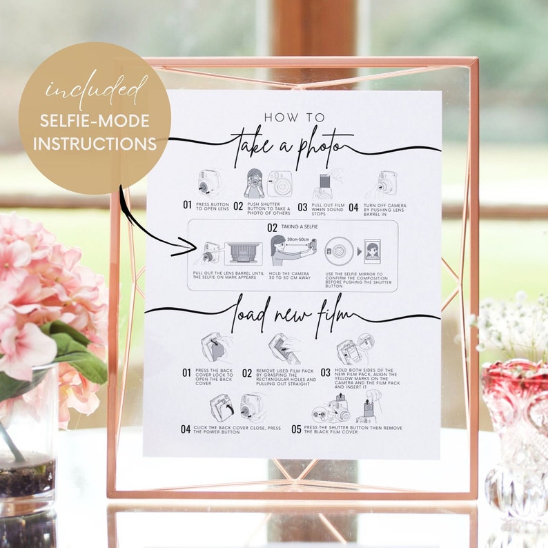 Editable Instax Mini 11 Instructions Photobooth Sign Bundle, Instant ...