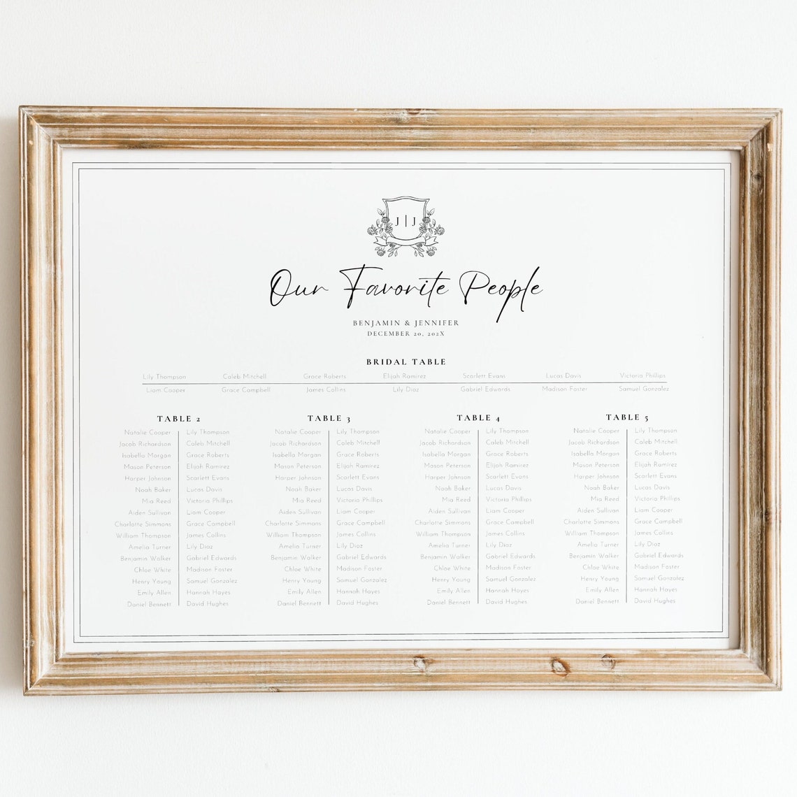 Long Seating Chart Our Favorite People Banquet Table Chart, Banquet ...