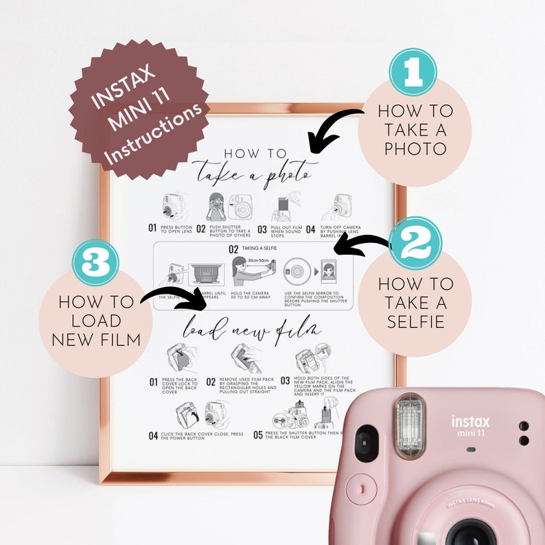 How to Take a Photo, Instax Mini 11 Polaroid Instruction, Photobooth ...