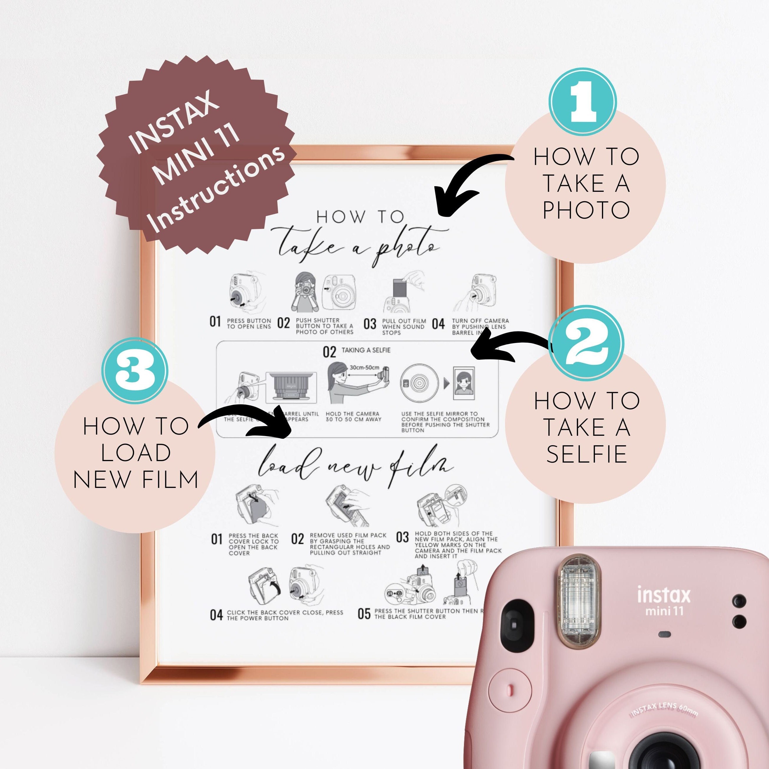 How to Take a Photo, Instax Mini 11 Polaroid Instruction, Photobooth ...