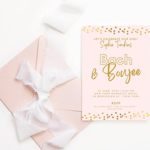 Bach and Boujee Invitation and Itinerary Timeline, Pink and Gold ...