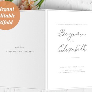 Infographic Wedding Program Template Bifold, Fun Wedding Program ...