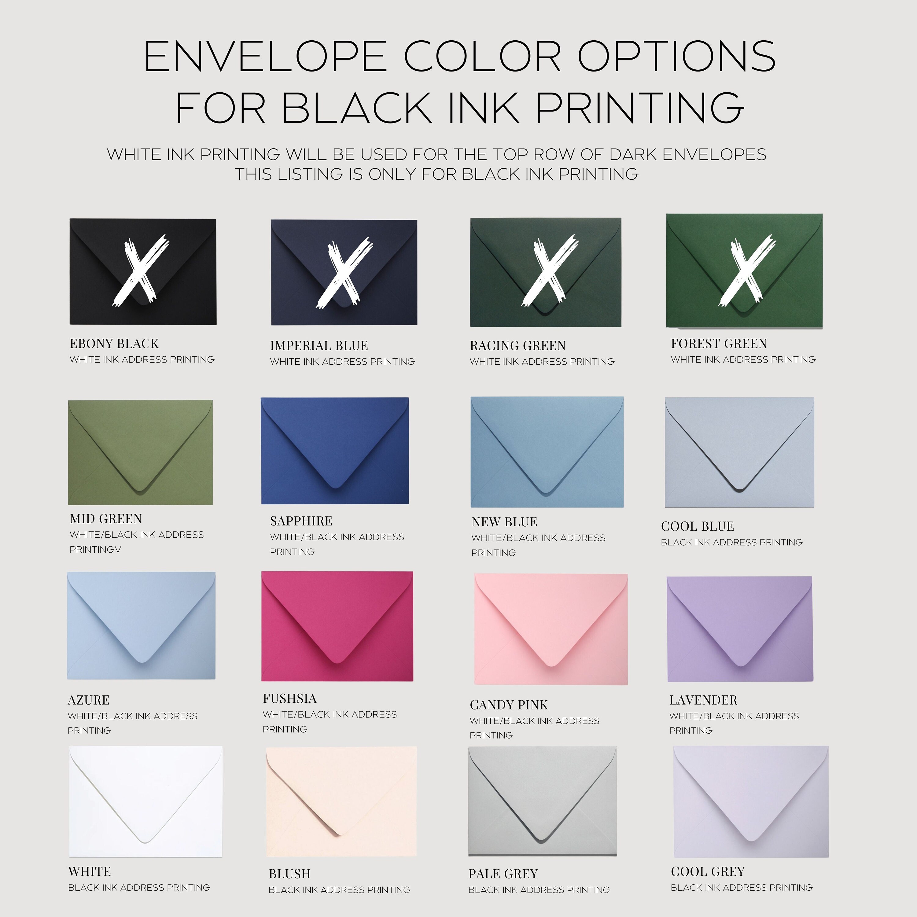 Envelope Printing Service for A7 Envelopes for Wedding Invitation and ...