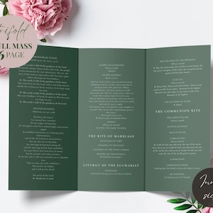 Catholic Wedding Mass Program Booklet (full Mass), Trifold Catholic ...