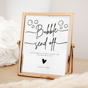 Bubble Send off Wedding Bubbles Sign Printable Newlywed Send off Sign ...