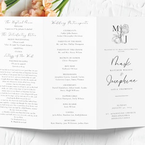 Catholic Wedding Program Template Trifold Booklet (full Mass), Catholic ...