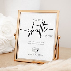Shuttle Service Wedding Sign Printable Wedding Shuttle Sign With ...
