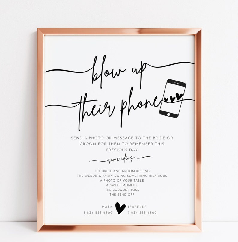 Blow up Their Phone Wedding Photo Scavenger Hunt Sign I Spy - Etsy