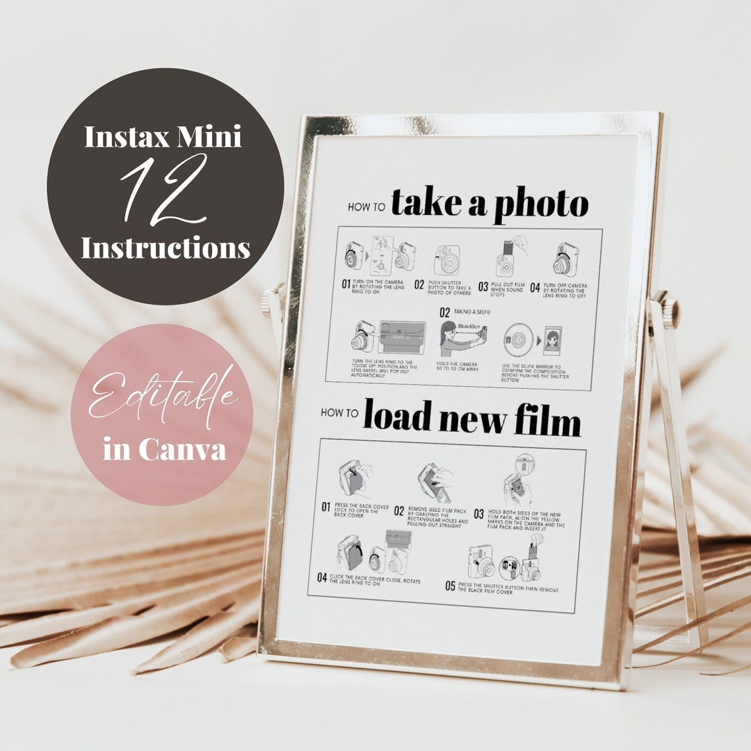 Editable Instax Mini 12 Polaroid Instruction, Instax Instructions ...
