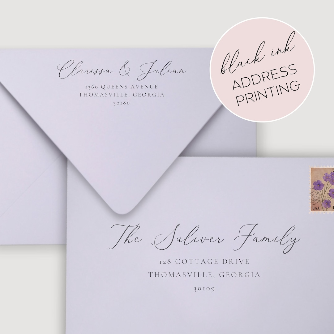 Envelope Printing Service for A7 Envelopes for Wedding Invitation and ...