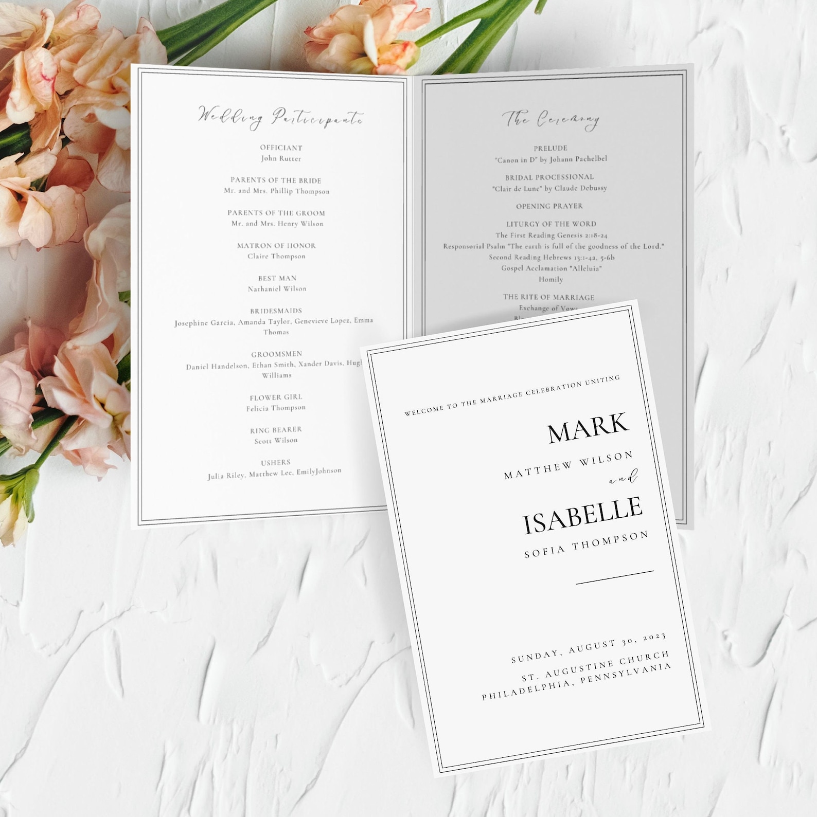 Elegant Catholic Wedding Mass Program Booklet Catholic - Etsy