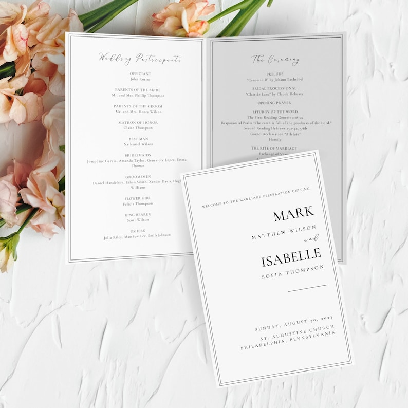 Elegant Catholic Wedding Mass Program Booklet Catholic - Etsy