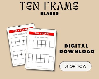 Ten Frames Activity Printable 10 Frame Flash Cards Ten Frame Counting ...