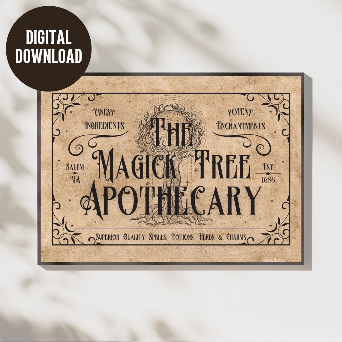 The Magick Tree Apothecary Vintage Style Shop Sign Printable ...