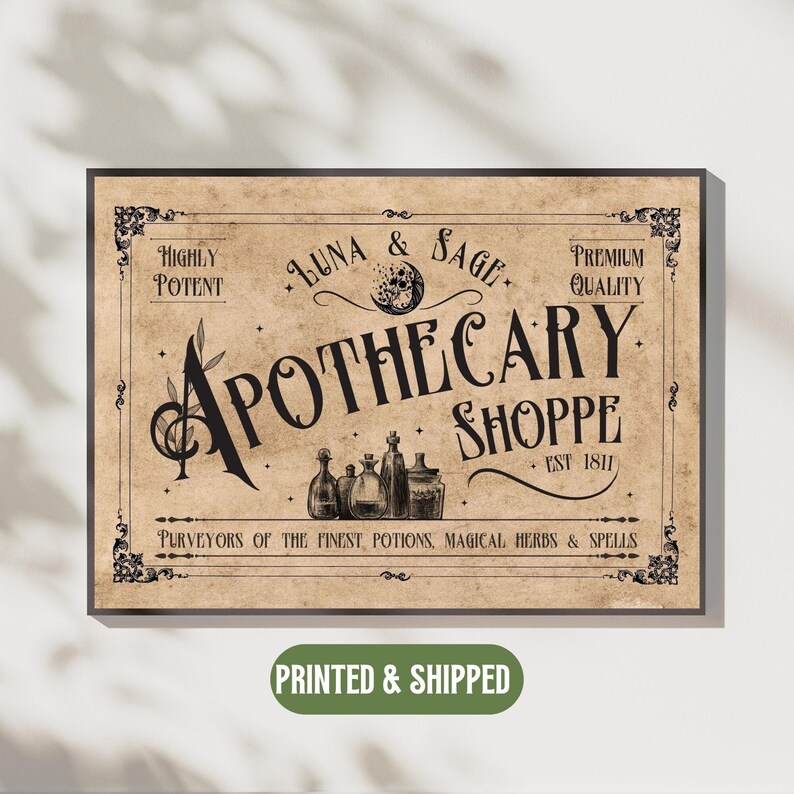 Vintage Apothecary Sign Print A4 A3 A2 Print Landscape - Etsy