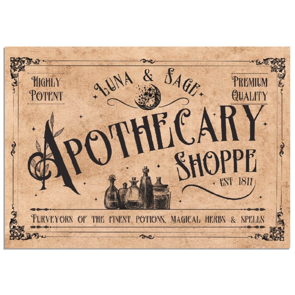 Vintage Apothecary Sign Print A4 A3 A2 Print Landscape - Etsy