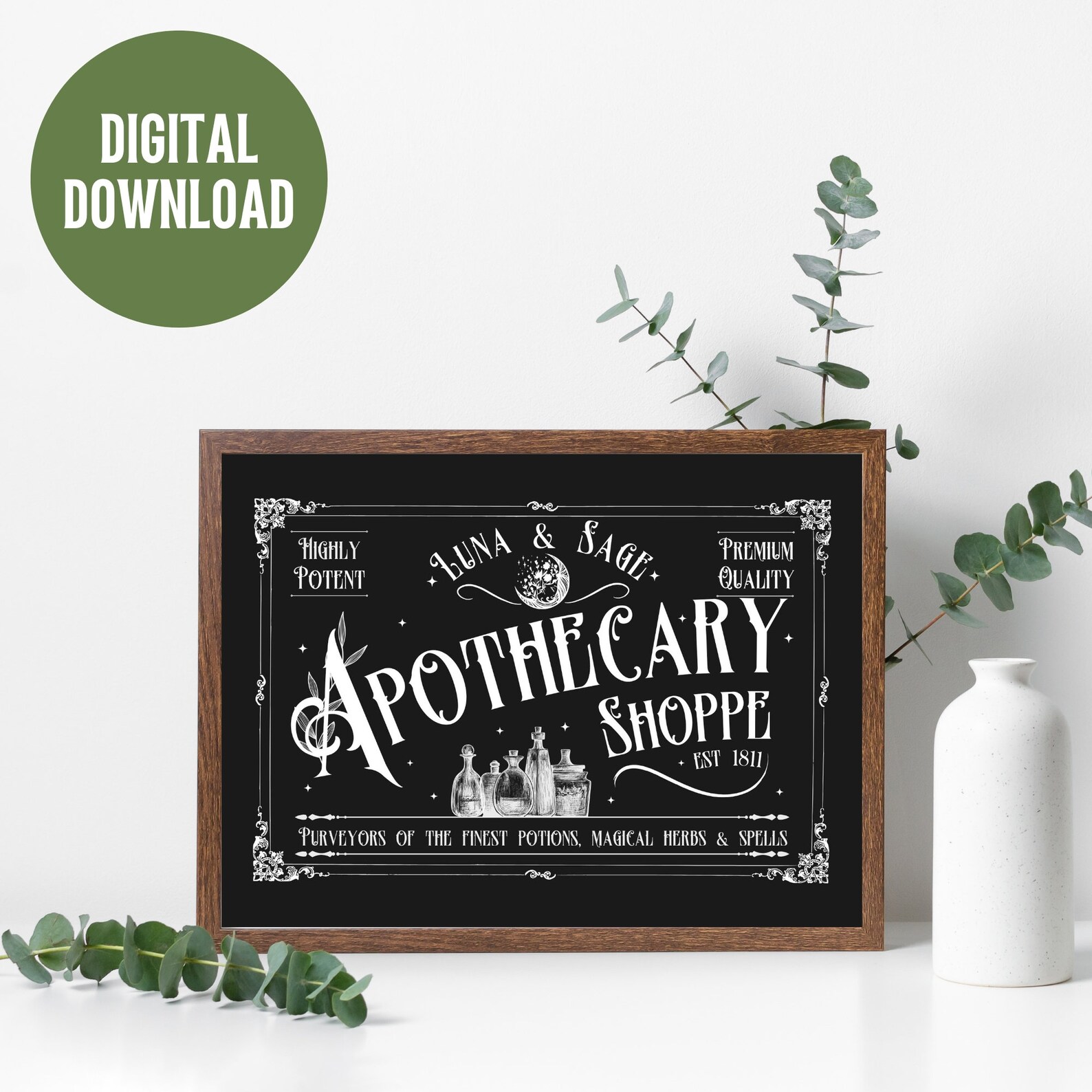 Vintage Style Apothecary Shop Sign Printable | Halloween Wall Art ...