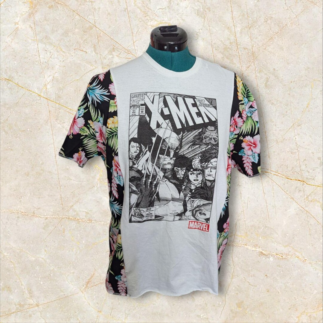 Upcycled X-men Wolverine Scratch Comic Book Dad T-shirt 1/1 One of a ...