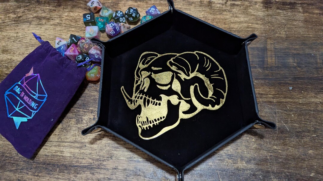 Demon Skull Dice Roller Tray (design by the Singing Stitchbird) - Etsy