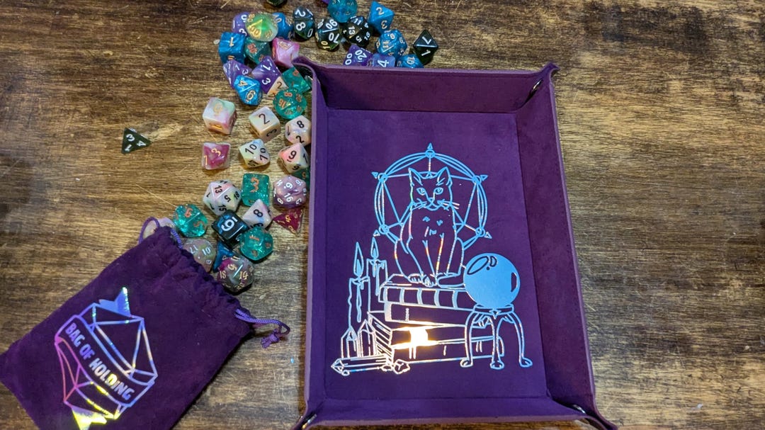 Mystic Cat Rectangle Dice Tray (design by Wray Gabel) - Etsy