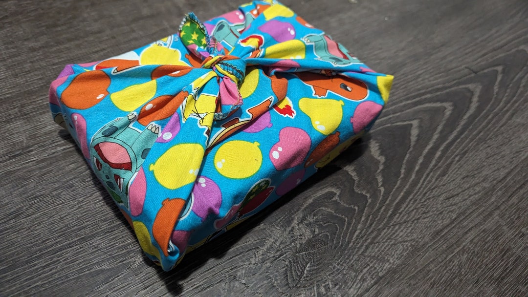 Pocket Monster Pokemon Reusable Gift Wrap / Fabric Wrapping Paper ...