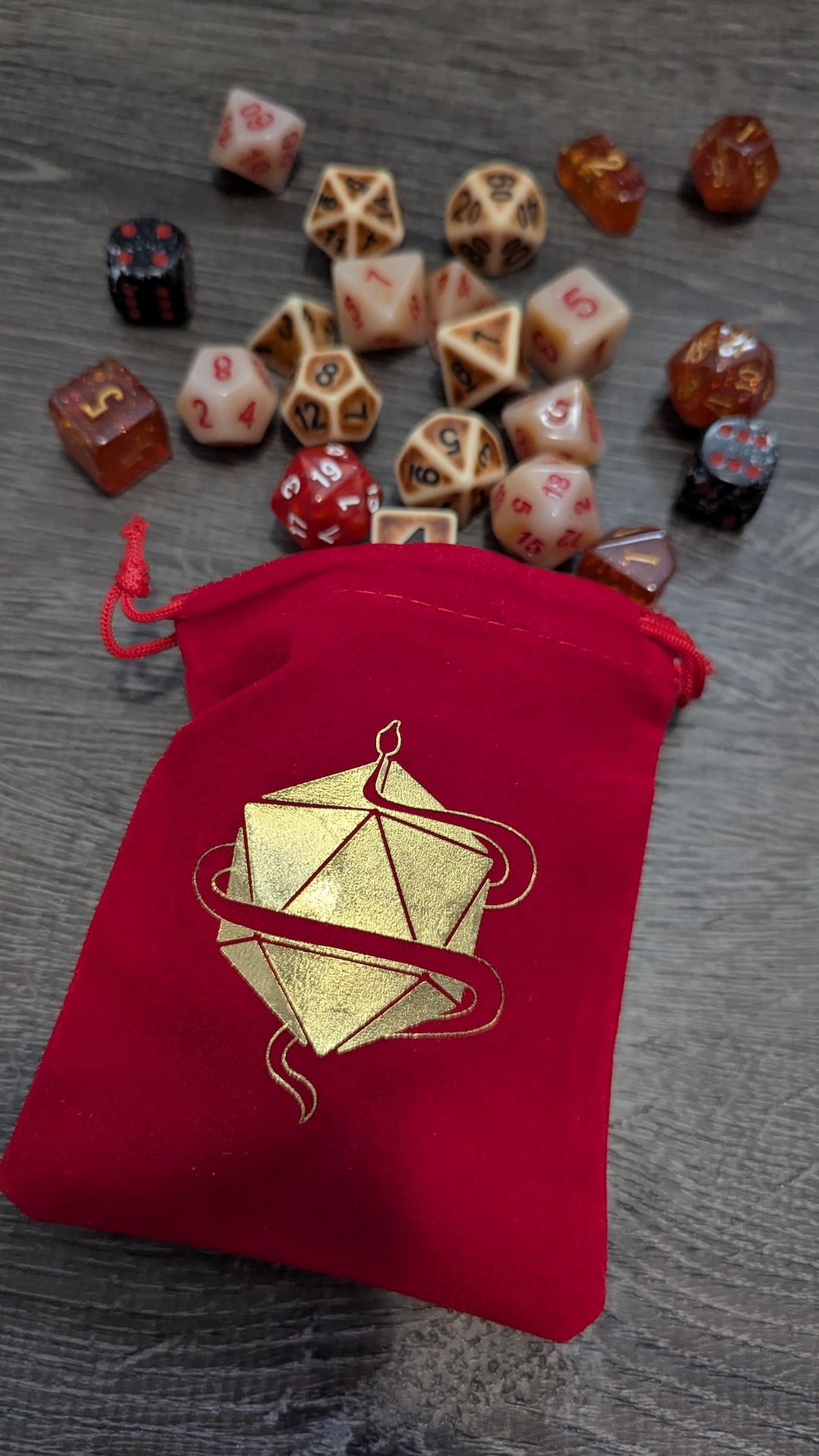 Velvet D20 Snake Dice Bag: RPG Gaming Pouch - Etsy