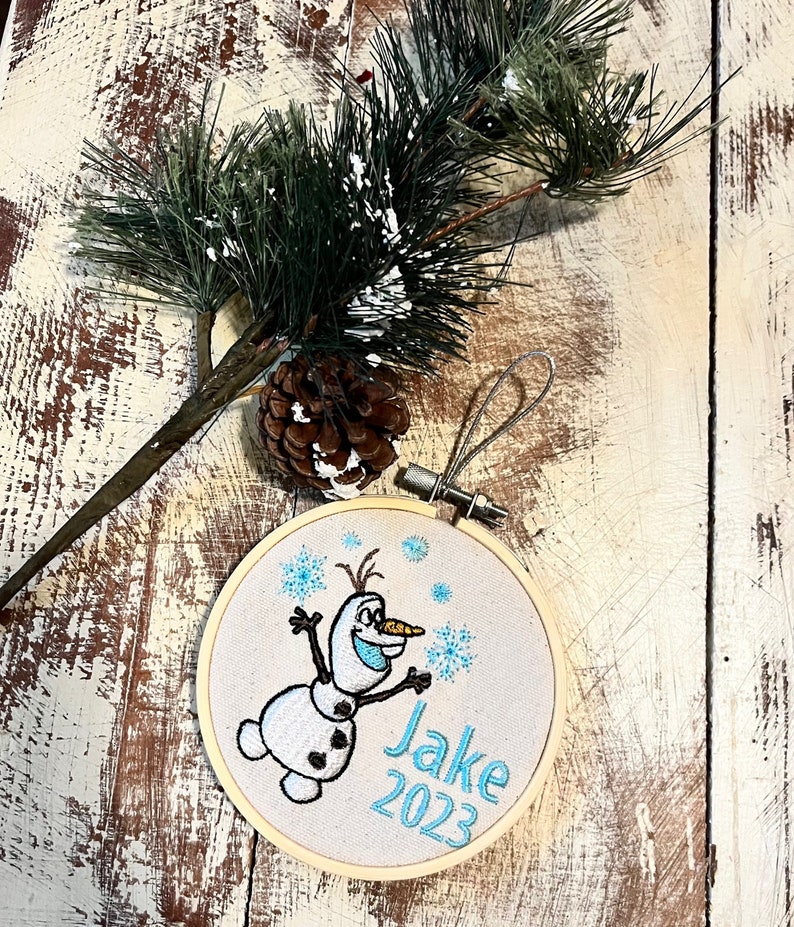 OLAF FROZEN Personalized Snowman Embroidered Christmas Tree Ornament ...