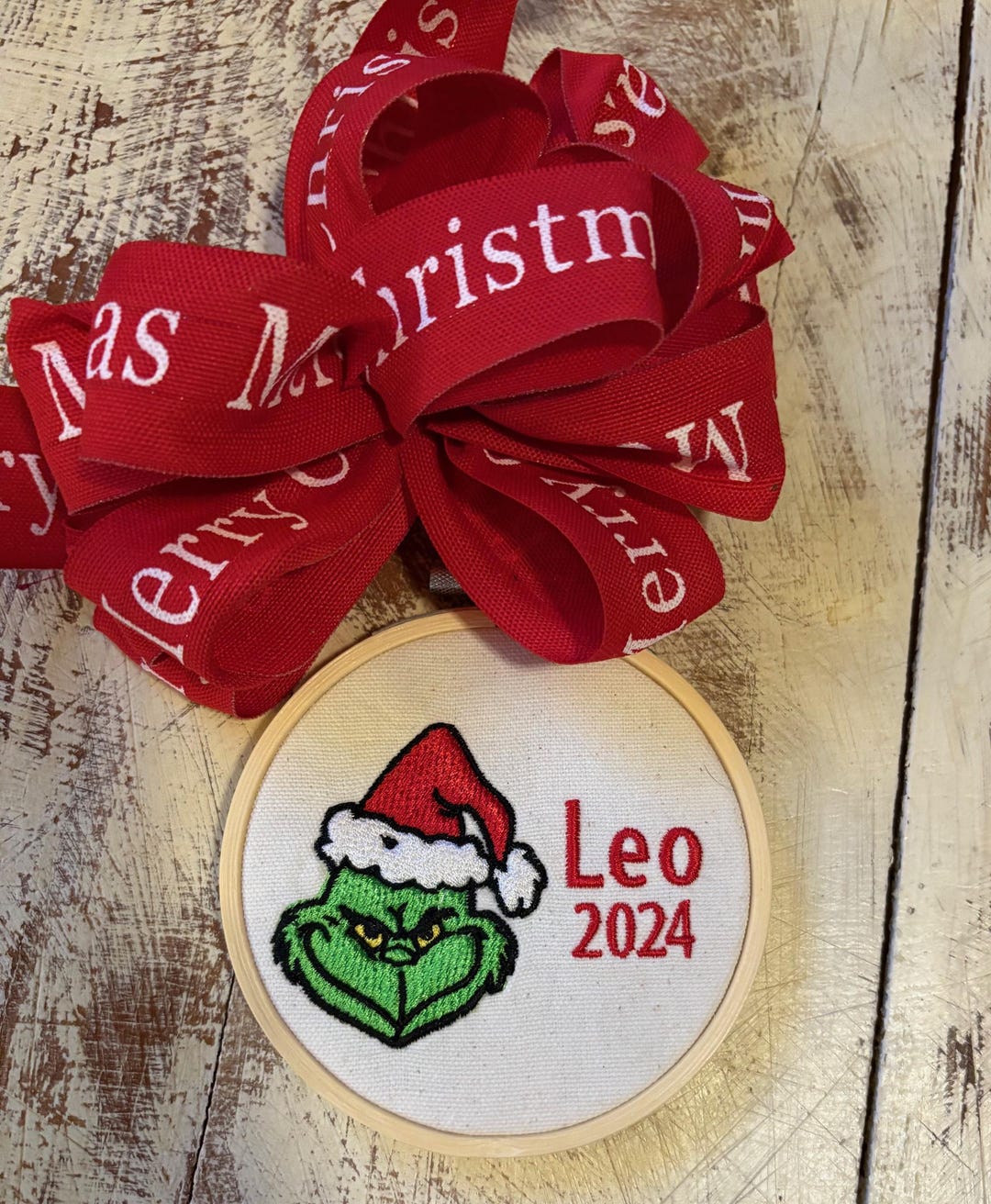 Dr. Seuss the Grinch Personalized Embroidered Christmas Ornament ...