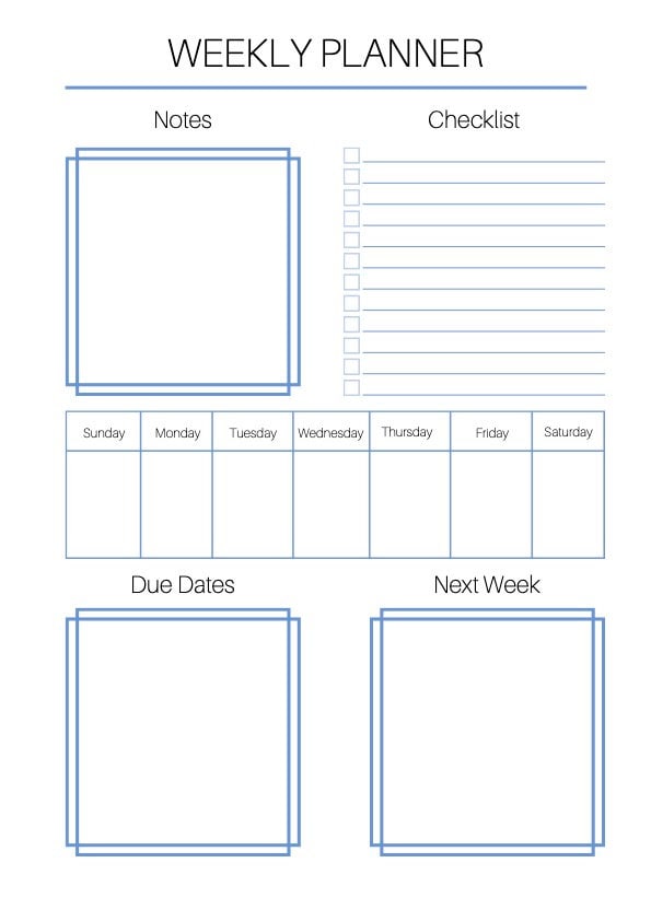 Digital Weekly Planner, Digital Download, Printable Weekly Planner ...