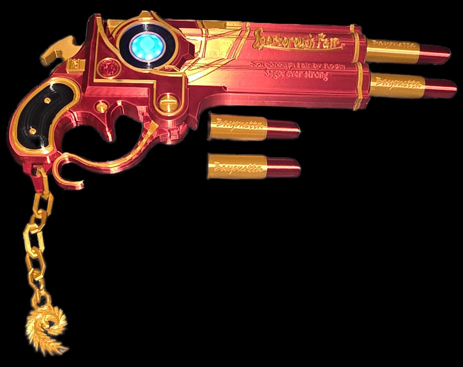 Handmade Bayonetta Cosplay Gun Full Size 3d Printed Prop With Led Etsy