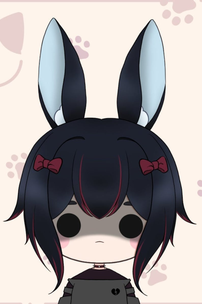 Live2d Chibi Emo Bunny Girl - Etsy