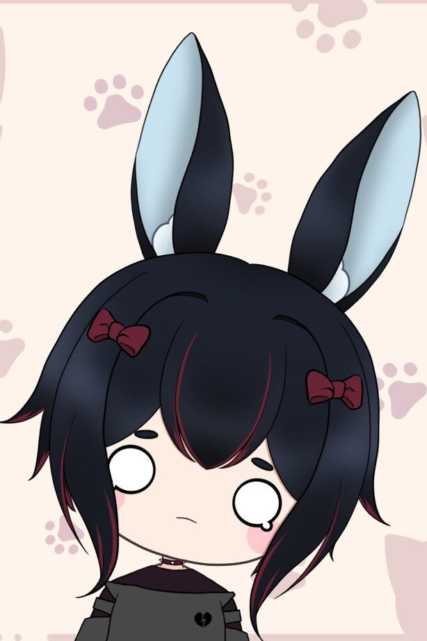 Live2d Chibi Emo Bunny Girl - Etsy