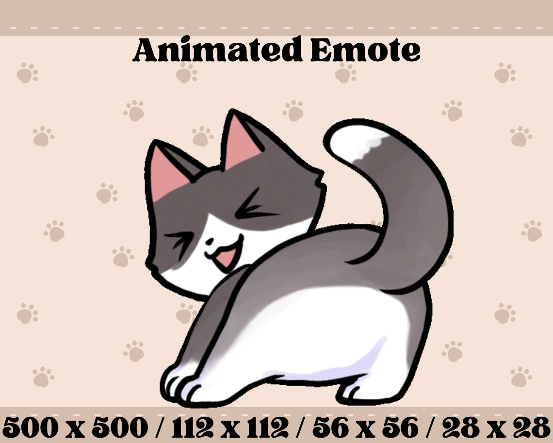 Animated Tuxedo Cat Dance Emote - Etsy