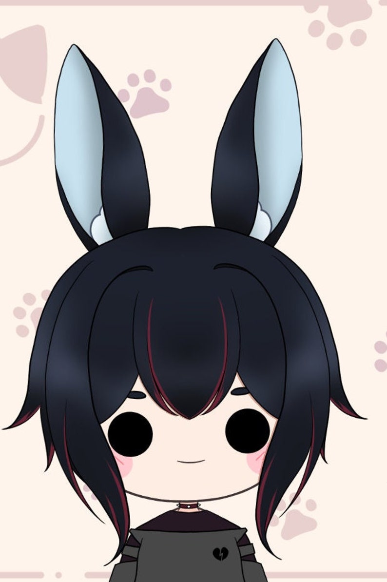 Live2d Chibi Emo Bunny Girl - Etsy