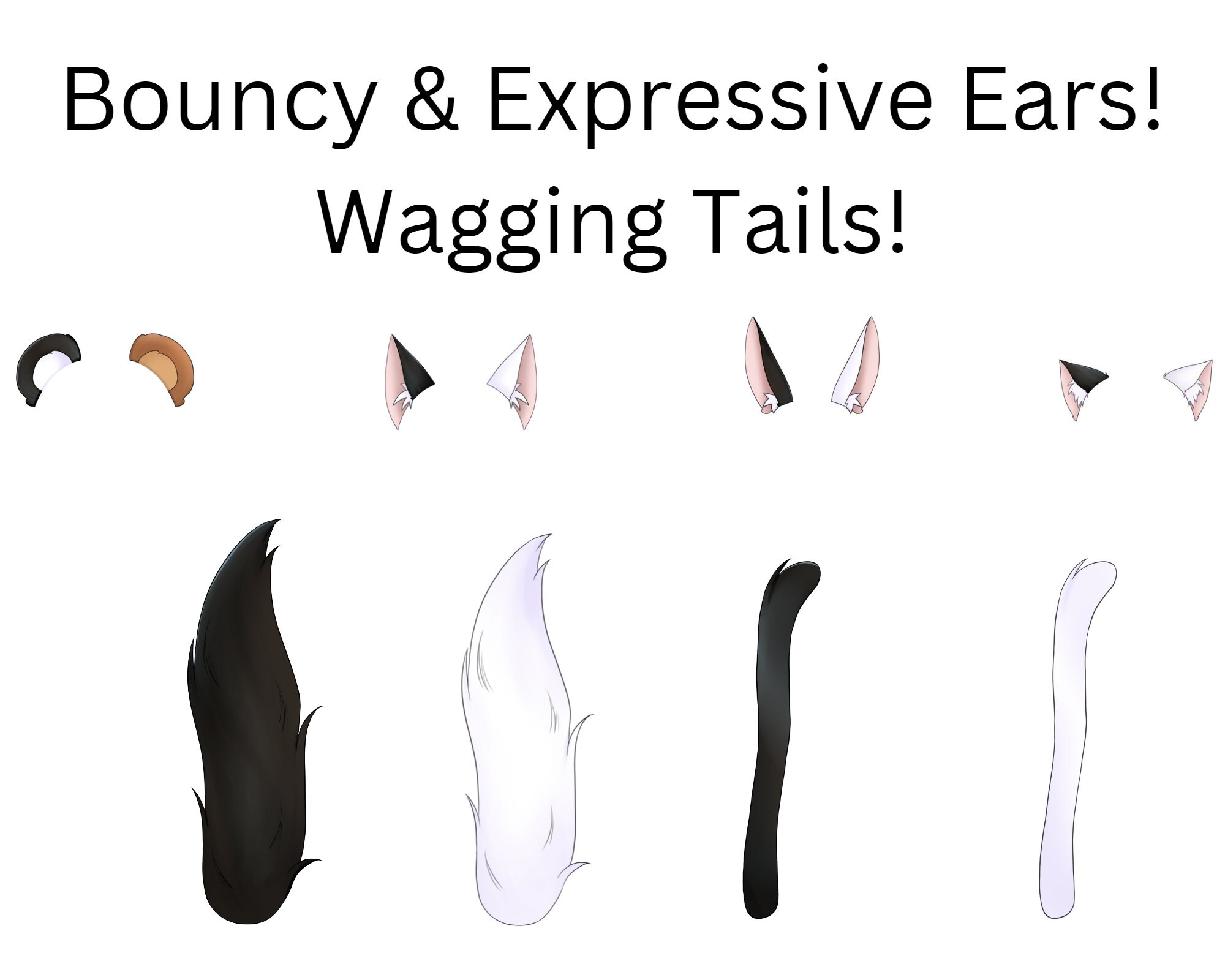 Vtuber Asset Live2d Ear & Tail Pack Rigged Vtuber Ears and - Etsy Australia