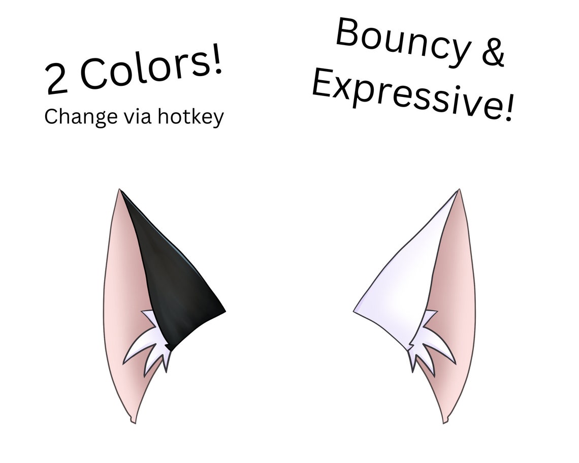 Vtuber Asset | Live2d Long Pointed Ears | Rigged Vtuber Ears - Etsy