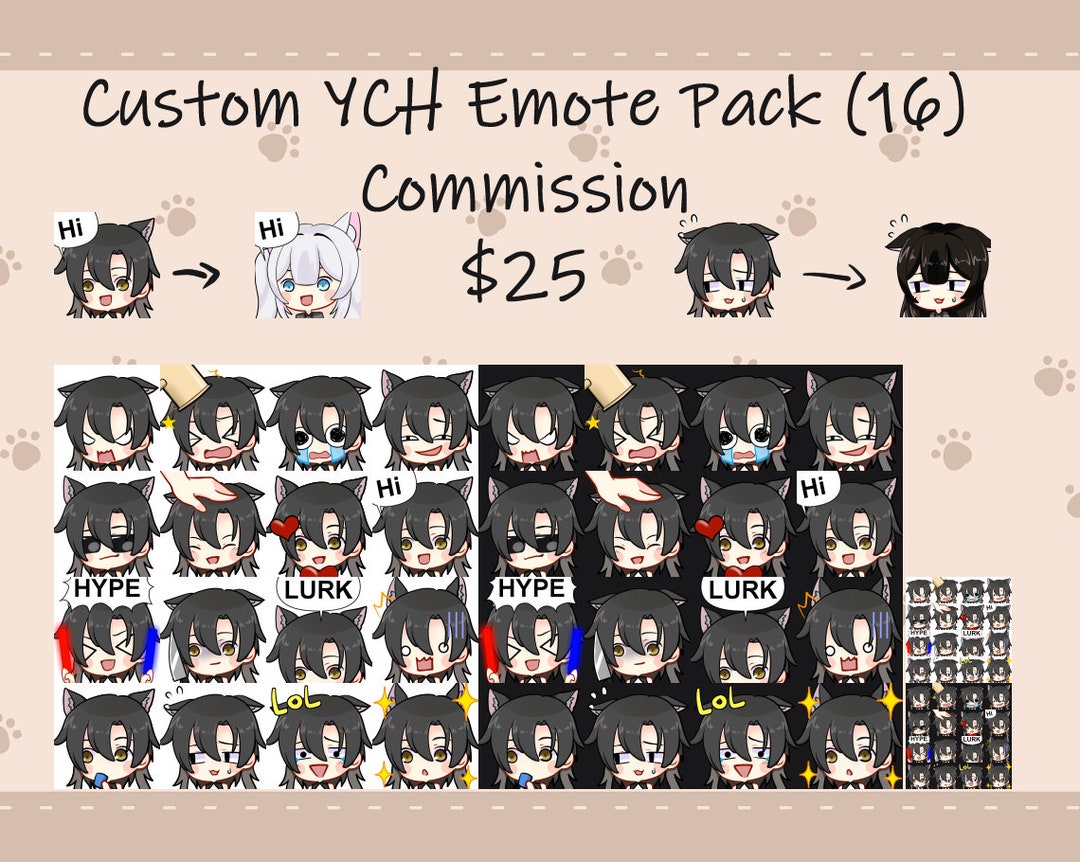 Custom YCH Emote Pack 16 Commission - Etsy