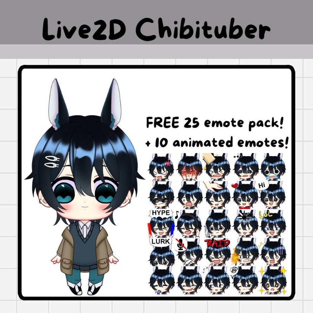 Live2d Bunny Chibituber Plus Emotes - Etsy
