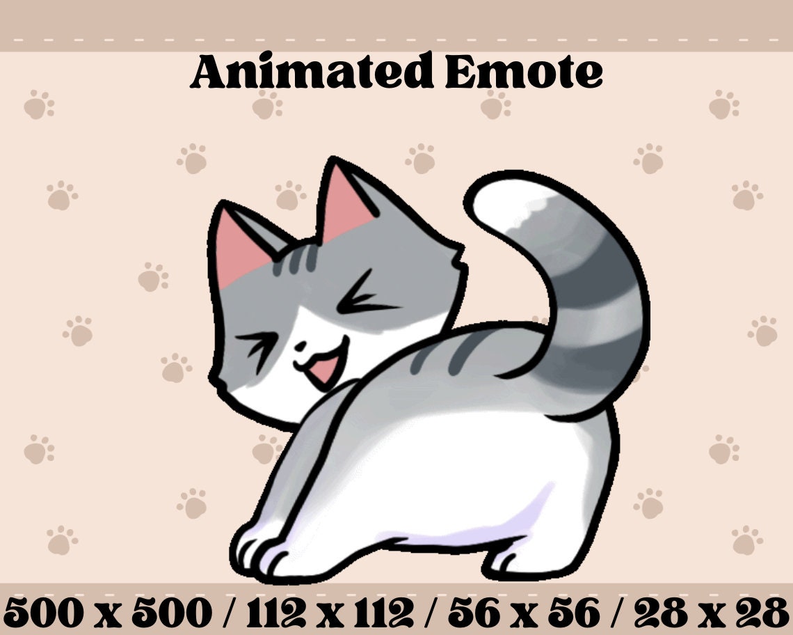 Animated Gray Tabby Cat Dance Emote - Etsy