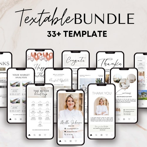 Real Estate Textable Digital Business Card Bundle Real Estate - Etsy